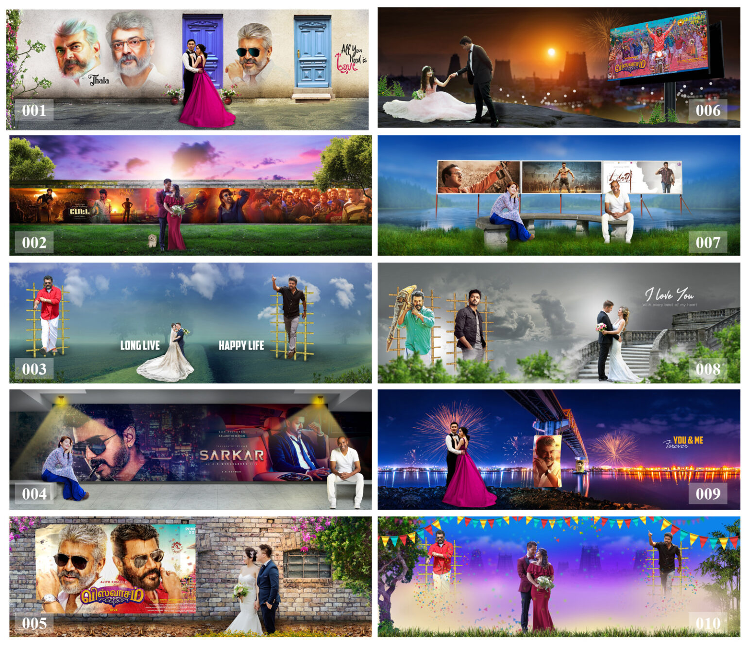 12x36 inch wedding dm background psd (PN-58) - ALBUM PSD